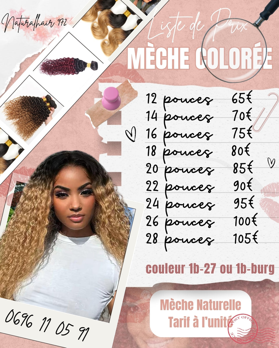 Mèche Colorée kinky curly – Natural Hair 972